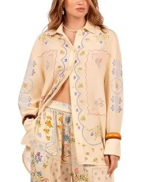 Agua Bendita Anastasia Swim Cover Up Shirt - Multi