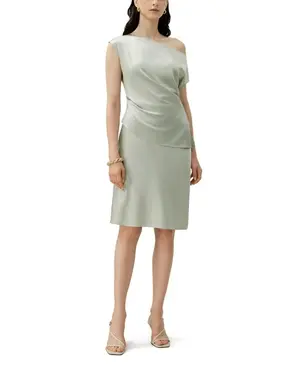 Lilysilk Stretch Silk Charmeuse Asymmetric Top - Silver Sage