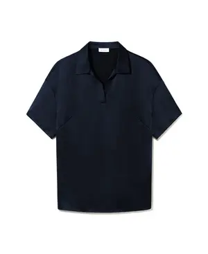 Lilysilk Washable Silk Charmeuse Polo Top