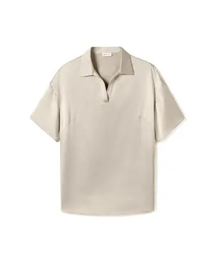 Lilysilk Washable Silk Charmeuse Polo Top