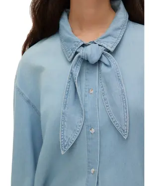 Vero Moda Denim Bow Detail Shirt