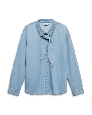 Vero Moda Denim Bow Detail Shirt