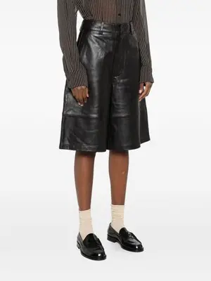 THE FRANKIE SHOP Leather Bermuda Shorts