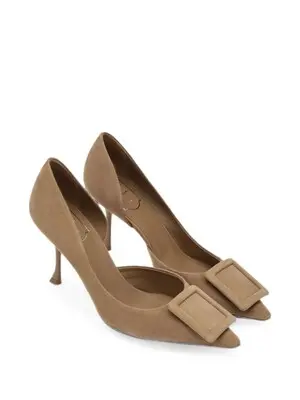 ROGER VIVIER Viv Ville Buckled Pumps - Beige