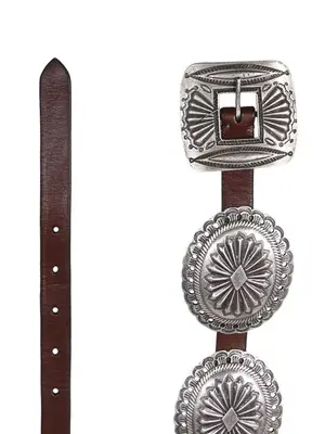 Polo Ralph Lauren Western Style Belt With Silver Conchos