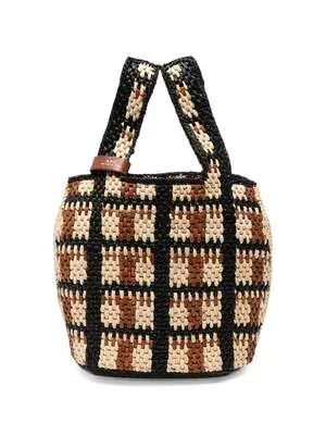 A.p.c. Woven Circle Handbag With Logo Detail - Multicolor