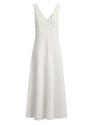 Ralph Lauren Sleeveless Crochet-trim V-neck Maxi Dress