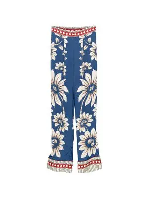 Farm Rio Luna Paint Straight Leg Trousers - Navy