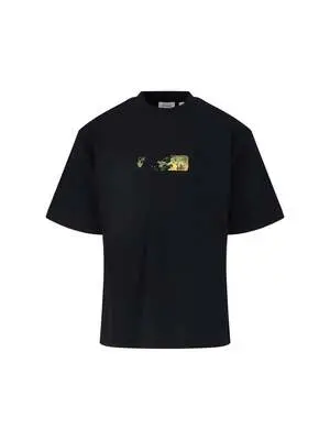 Off-White Graphic Print Oversized T-shirt - Black