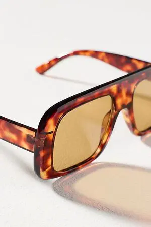 Anthropologie Chunky Flat-top Aviator Sunglasses