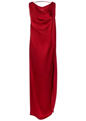 MAISON MARGIELA Draped Satin Maxi Dress