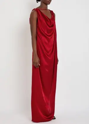 MAISON MARGIELA Draped Satin Maxi Dress