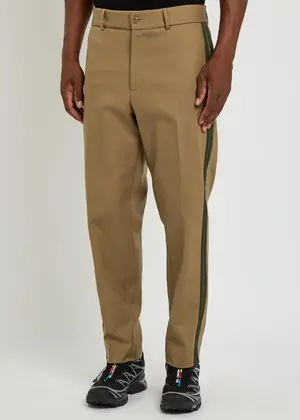 Moncler Logo-appliquéd Cotton-blend Chinos - Beige
