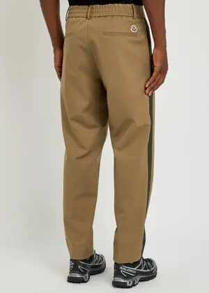Moncler Logo-appliquéd Cotton-blend Chinos - Beige