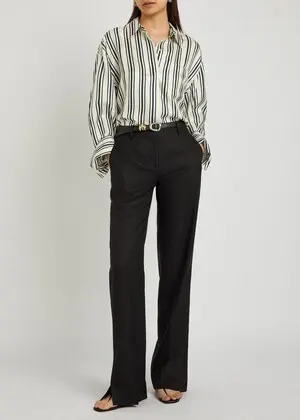 HEIRLOME Petula Straight-leg Silk Trousers