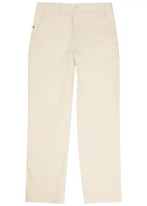 Moncler Straight-leg Stretch-cotton Trousers - Cream