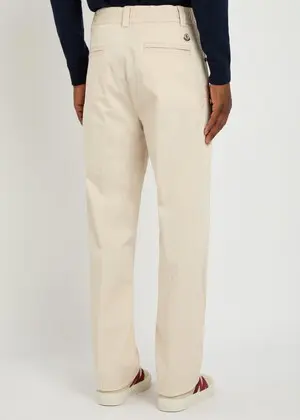 Moncler Straight-leg Stretch-cotton Trousers - Cream