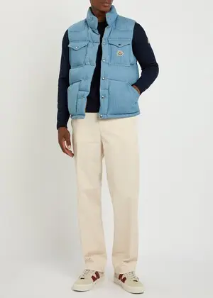 Moncler Logo-appliquéd Padded Denim Gilet