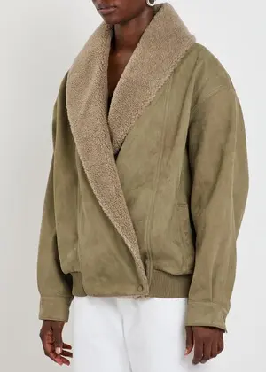 Stella McCartney Plush-trim Wrap Faux Suede Jacket