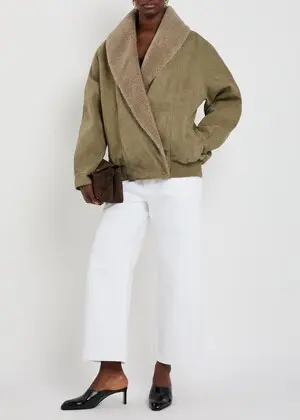 Stella McCartney Plush-trim Wrap Faux Suede Jacket