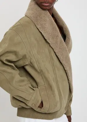 Stella McCartney Plush-trim Wrap Faux Suede Jacket