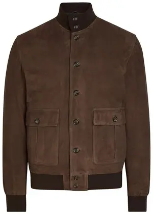 VALSTAR Ino Padded Suede Jacket - Dark Brown
