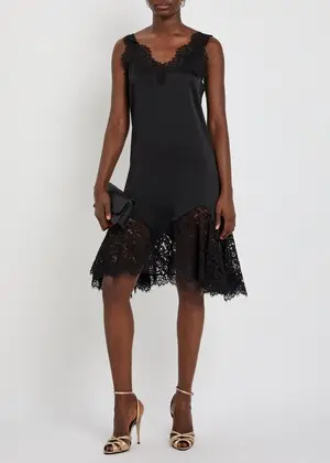 Stella McCartney Lace-trim Satin Mini Dress