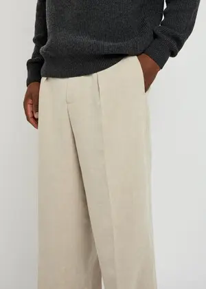 JW Anderson Pleated Wide-leg Linen-blend Trousers