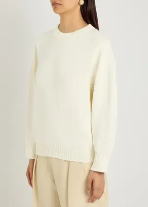 TOTEME Knitted Cotton-blend Jumper - White
