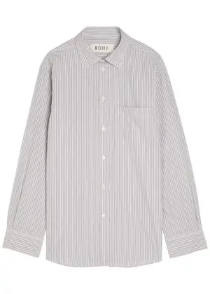 RÓHE Striped Cotton Shirt - White