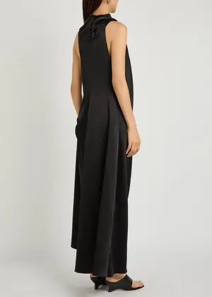 HEIRLOME Kate Draped Silk Midi Dress