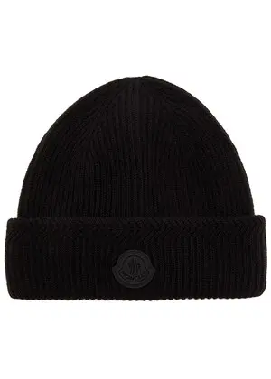 Moncler Ribbed Wool And Cashmere-blend Beanie