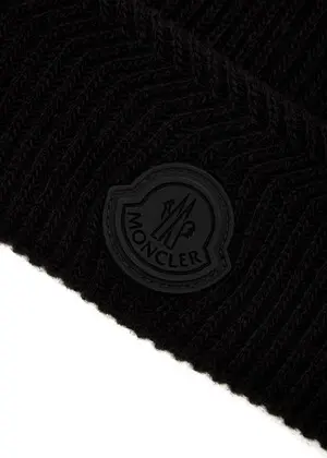 Moncler Ribbed Wool And Cashmere-blend Beanie