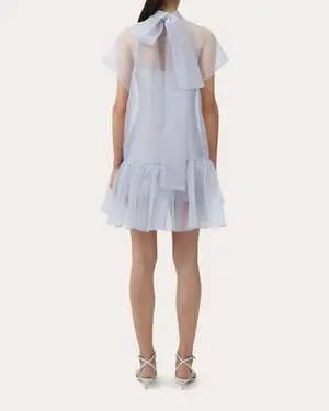 Simkhai Beaux Organza Drop-waist Mini Dress