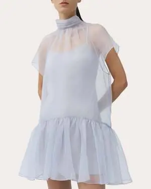 Simkhai Beaux Organza Drop-waist Mini Dress