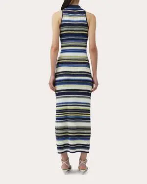 Simkhai Kerrin Chevron Knit Polo Dress
