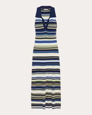 Simkhai Kerrin Chevron Knit Polo Dress