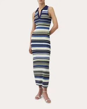 Simkhai Kerrin Chevron Knit Polo Dress
