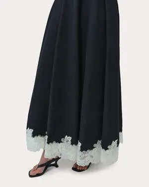 Simkhai Mira Faille Lace Fit & Flare Dress - Black