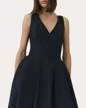 Simkhai Mira Faille Lace Fit & Flare Dress - Black