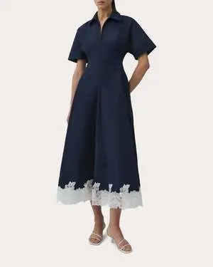 Simkhai Faille Lace Fit & Flare Dress