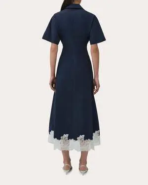 Simkhai Faille Lace Fit & Flare Dress