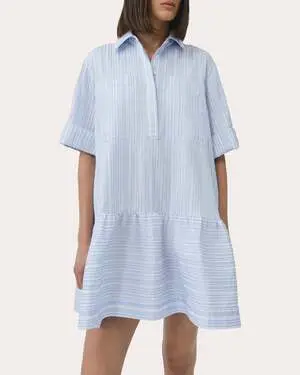 Simkhai Cris Stripe Drop-waist Shirt Dress