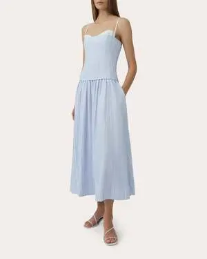 Simkhai Quinlin Stripe Bustier Midi Dress