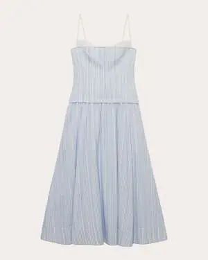 Simkhai Quinlin Stripe Bustier Midi Dress