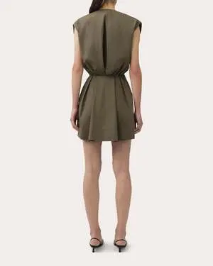 Simkhai Sefi Pleated Poplin Mini Dress