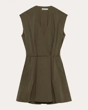 Simkhai Sefi Pleated Poplin Mini Dress