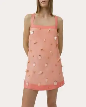 Simkhai Embellished Organza Mini Shift Dress