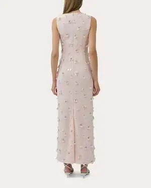 Simkhai Claudia Embellished Crepe Column Midi Dress - Pink