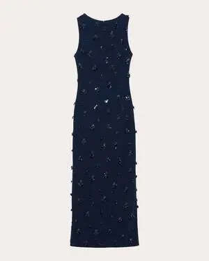 Simkhai Claudia Embellished Crepe Column Midi Dress - Blue